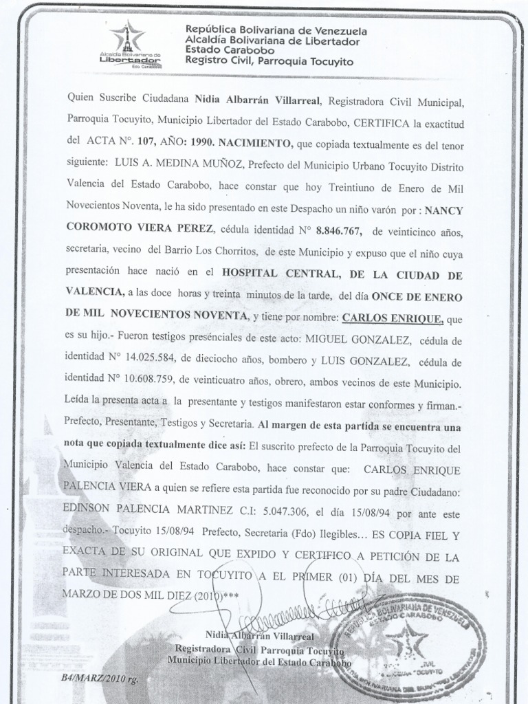 Partida de Nacimento PDF | PDF