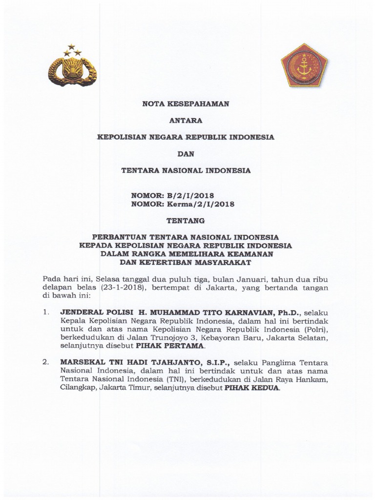 Mou Tni Polri PDF | PDF