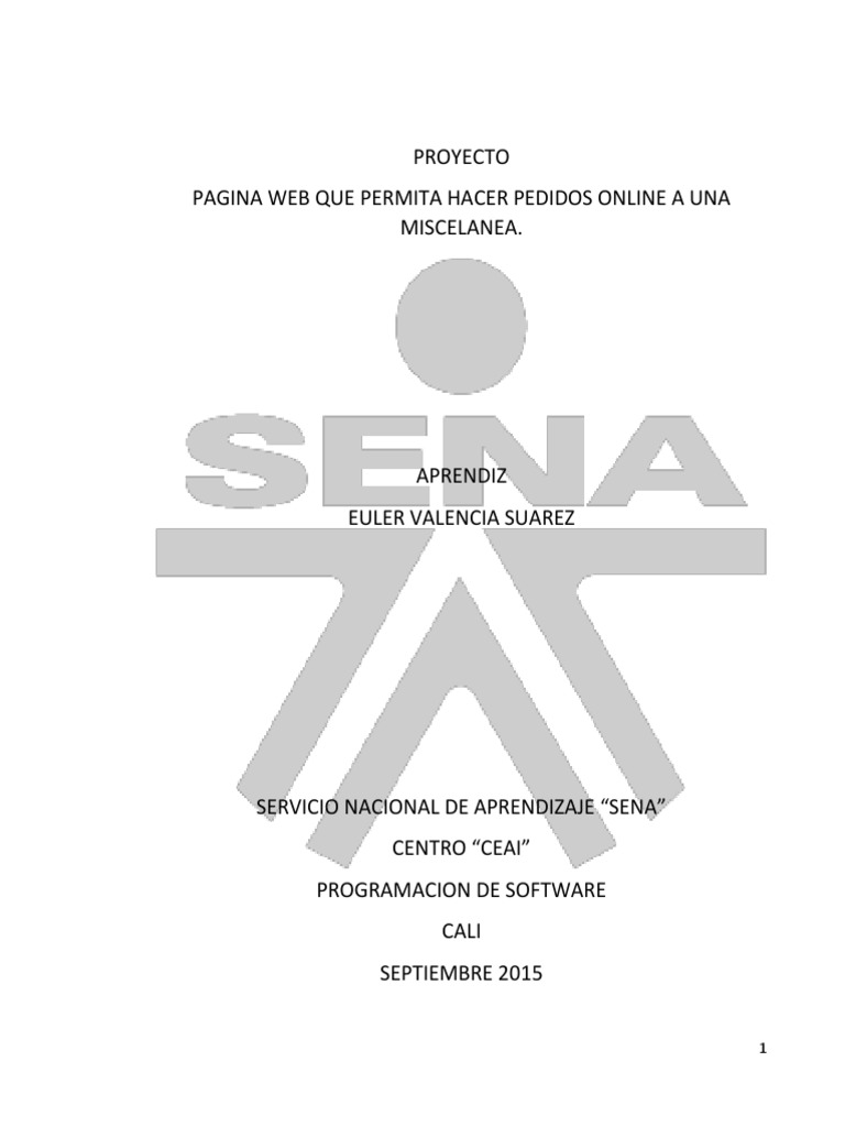 Presentación Proyecto Sena - Alternativa Proyecto Productivo | PDF | Servidor web | Internet y web