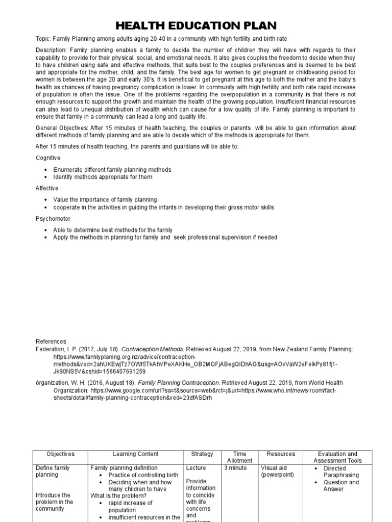 Family Planning Methods for Adults 20-40 | PDF | Family Planning ...