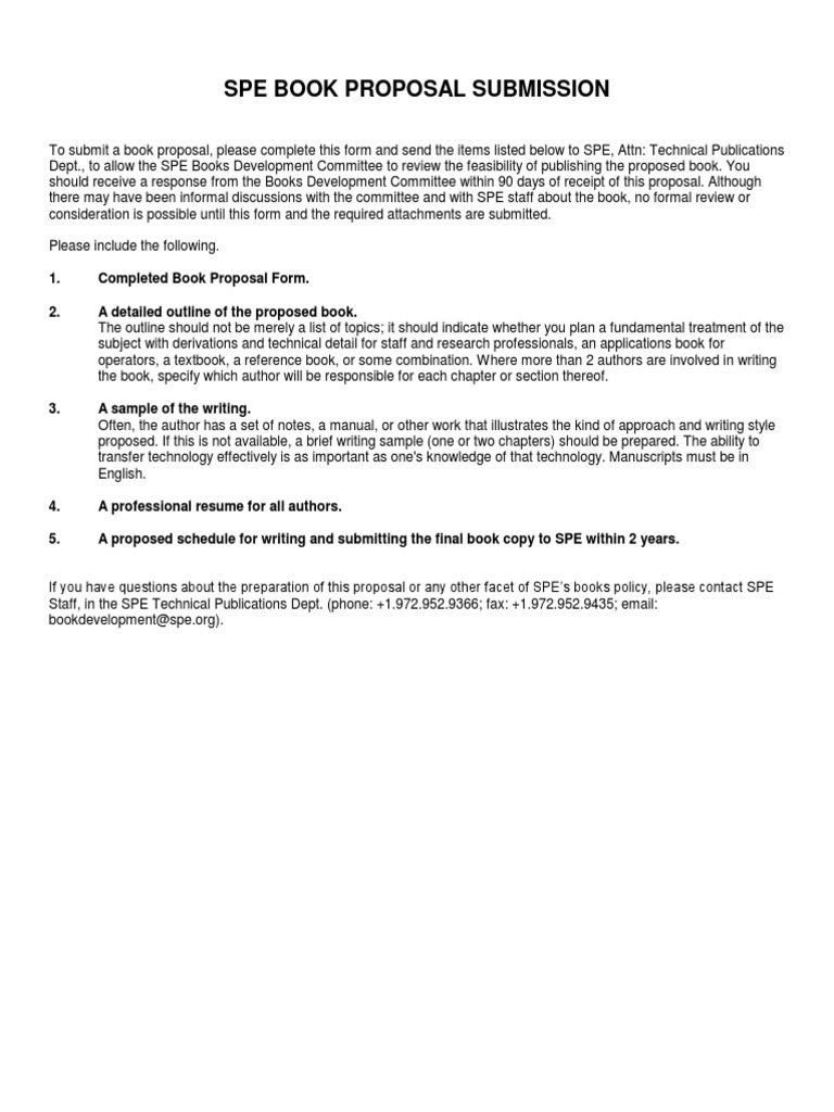Spe Book Proposal | PDF | Books | Business