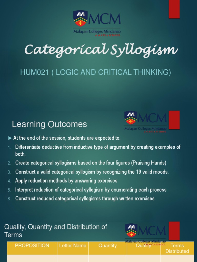 9 Categorical Syllogism | PDF | Deductive Reasoning | Syntax (Logic)