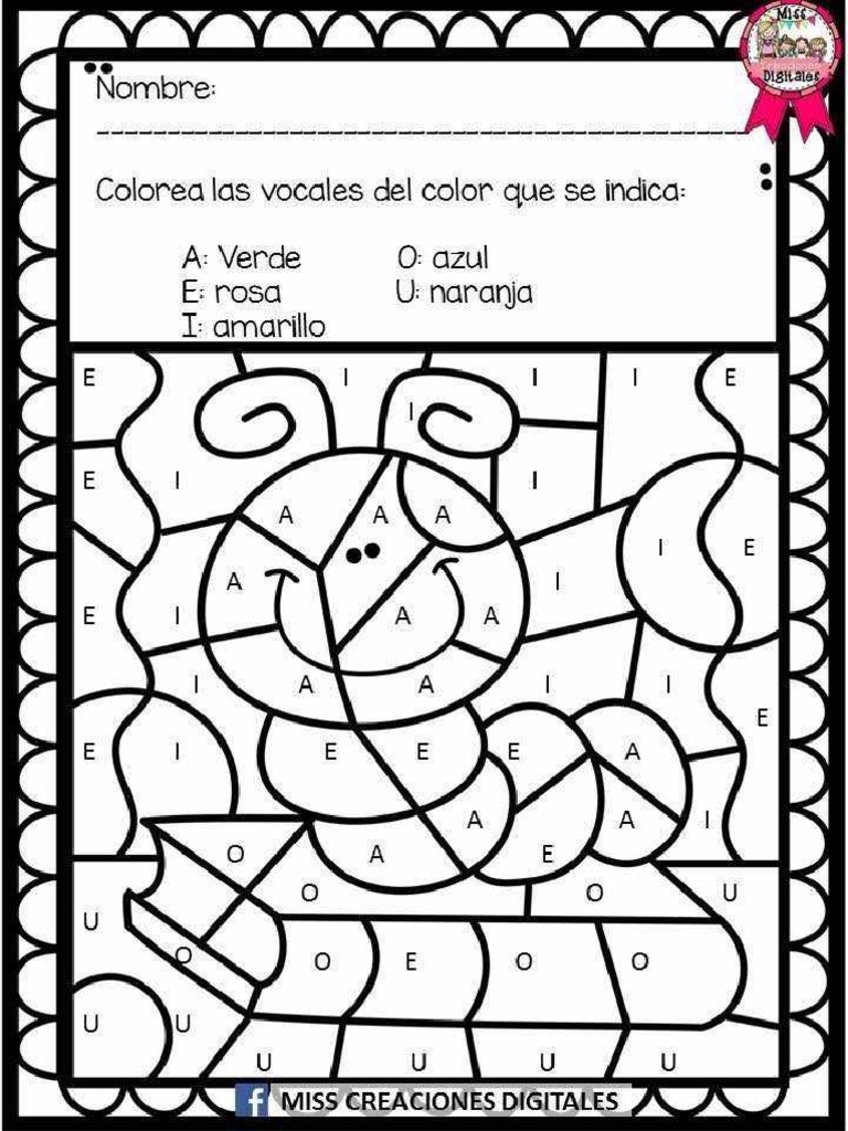Sumas, Vocales y Silabas Colorea y Descubre El Dibujo PDF | PDF