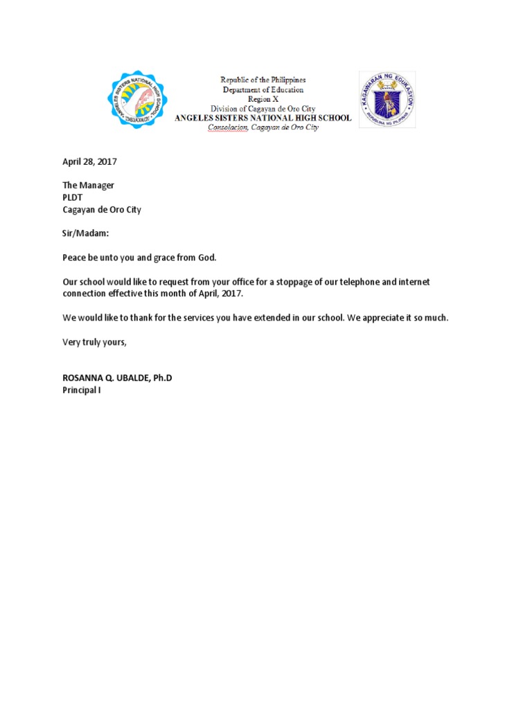 Letter Stoppage Internet | PDF