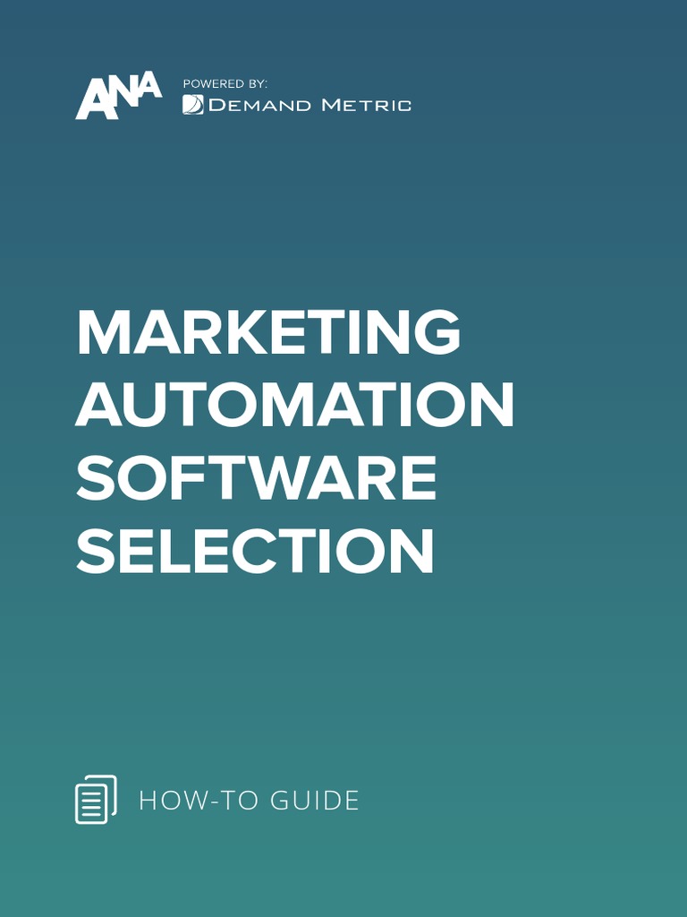 ANA Marketing Automation Software Selection | PDF | Automation | Marketing