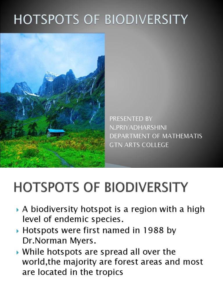 Hotspots of Biodiversity | PDF
