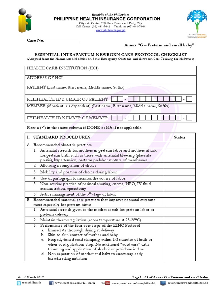 Essential Newborn Care Protocols for Preterm and Small Babies | PDF ...