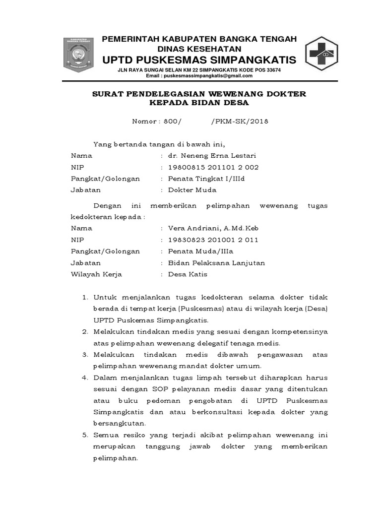 Delegasi Wewenang Dokter ke Bidan | PDF