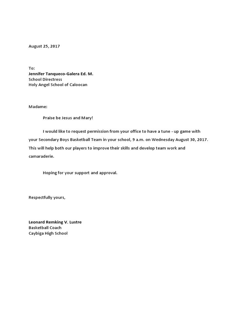 Letter For Tune Up Game | PDF