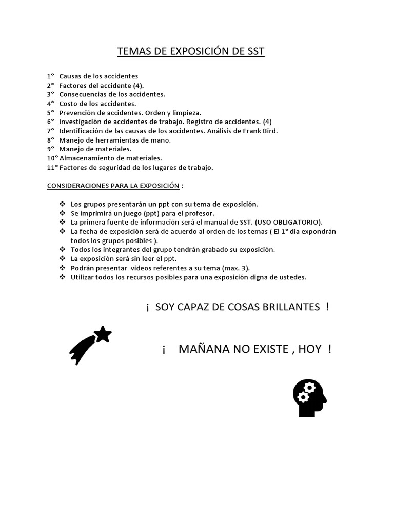 Temas Exposiciones de SST | PDF