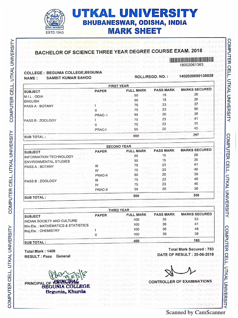 3 Marksheet | PDF