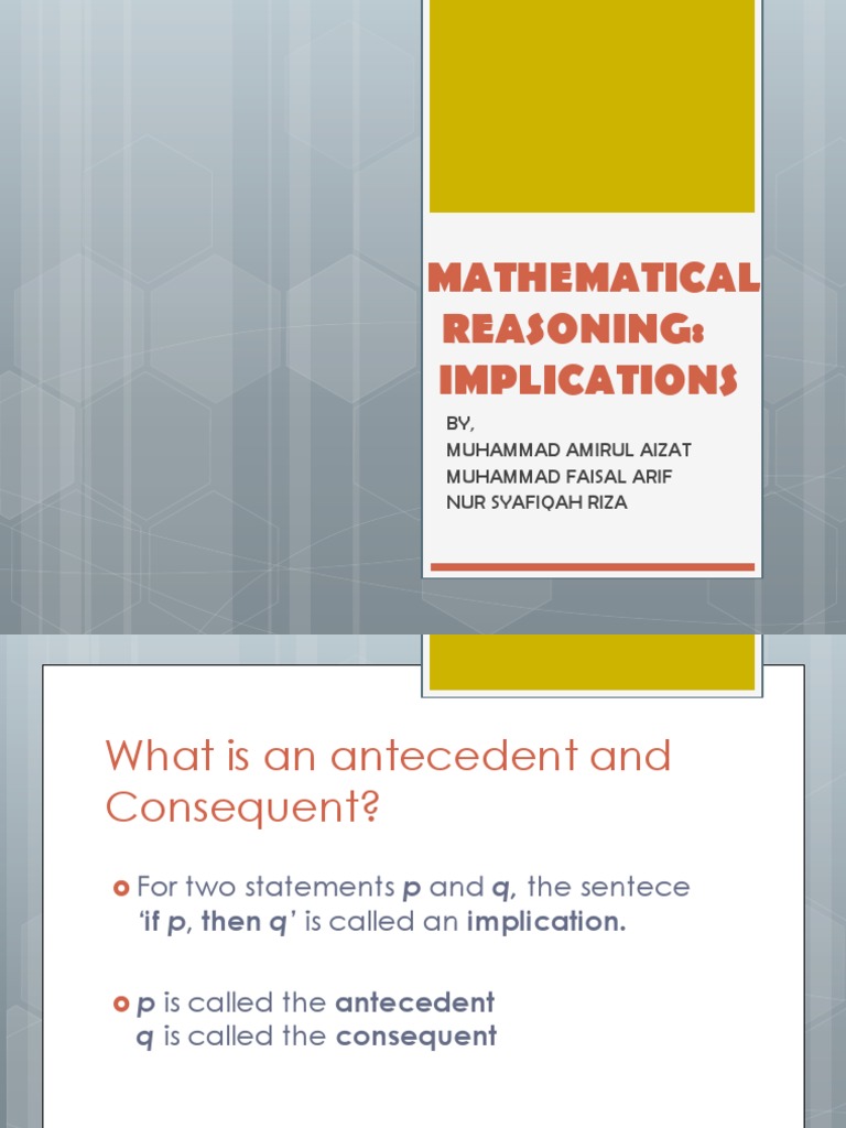 Mathematical Implications Guide | PDF | Teaching Methods & Materials ...