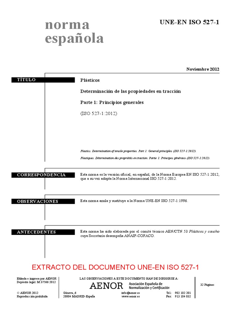 Norma ISO 527 | PDF | Material compuesto | Elasticidad (Física)
