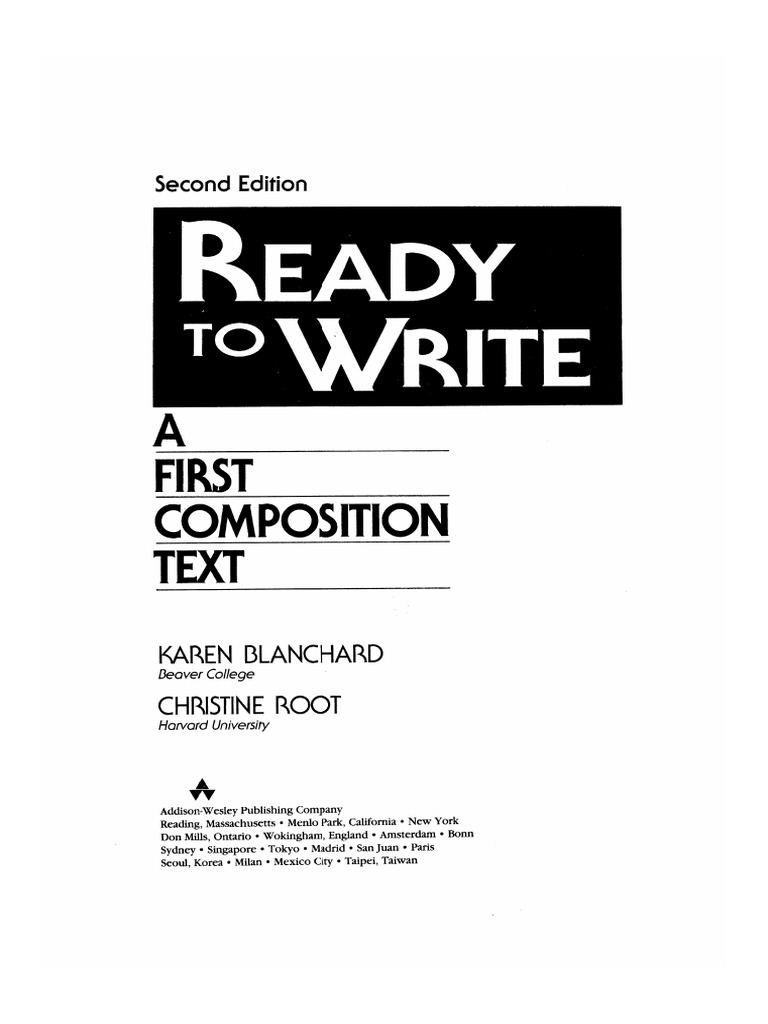 Karen Blanchard, Christine Root - Ready To Write - A First Composition Text, Third Edition ...