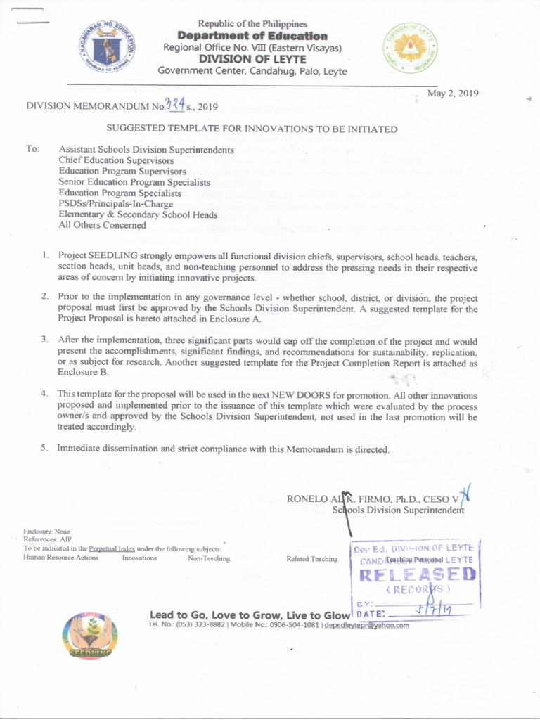 DM No. 324, S. 2019 | PDF