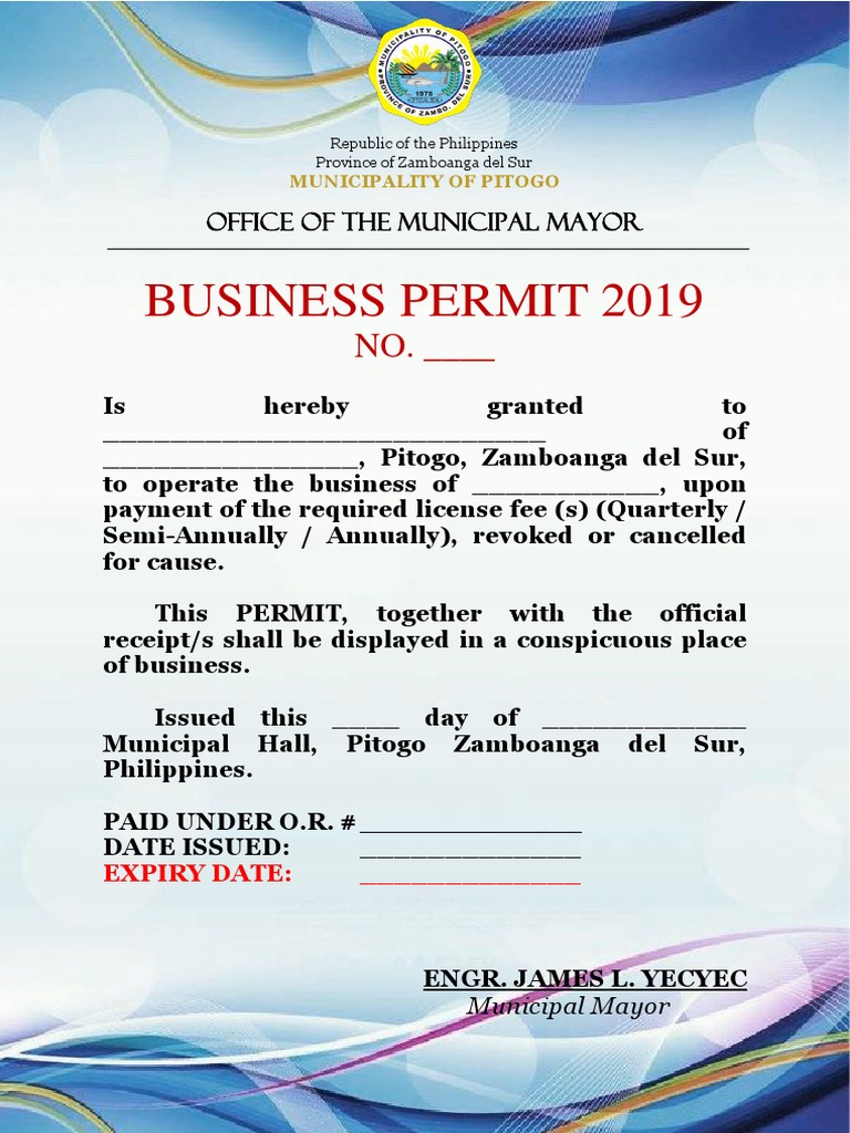 Business Permit FORM | PDF