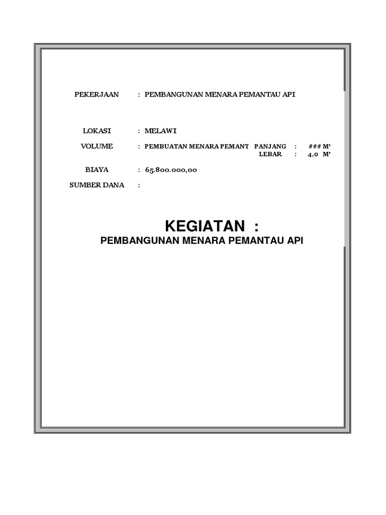 Pembangunan Menara Pemantau Api | PDF | Teknologi & Rekayasa