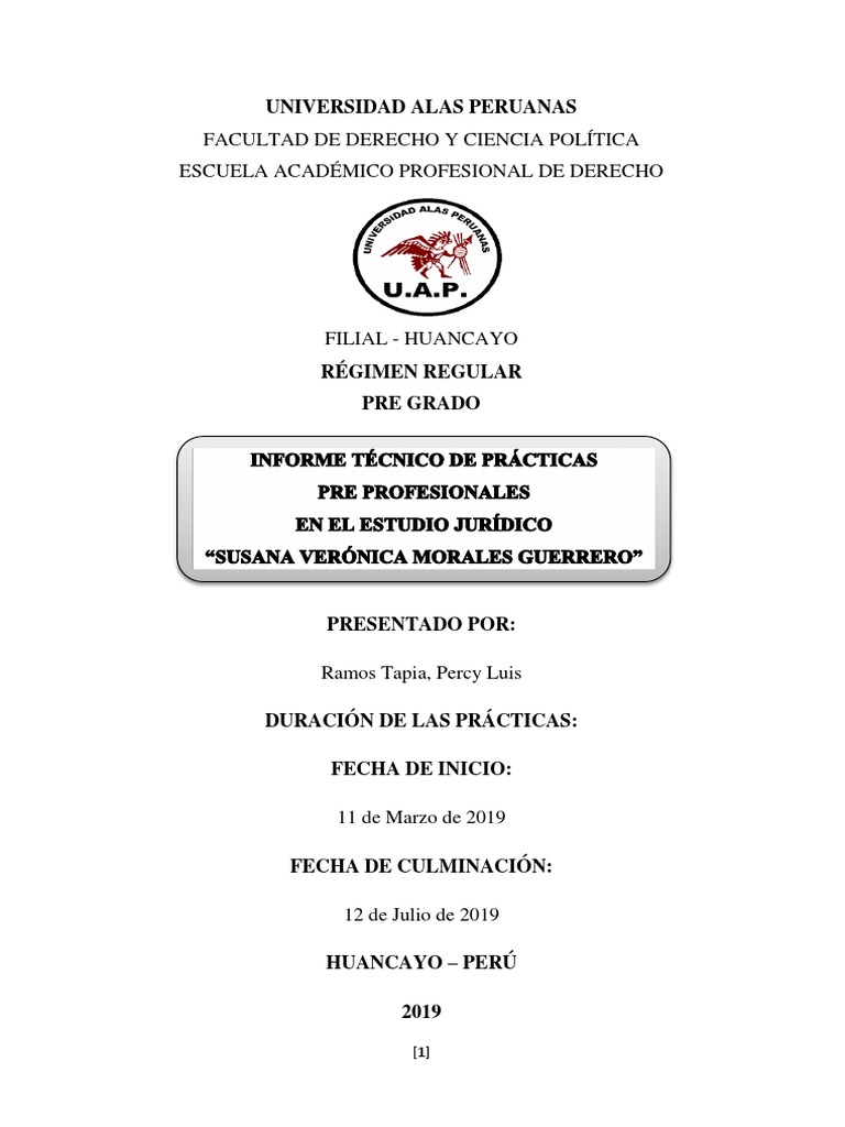 PERCY LUIS RAMOS TAPIA - Práctica Pre Profesional - Informe Técnico ...