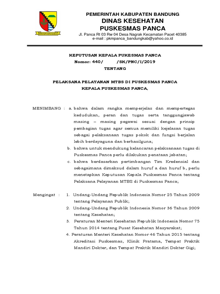 SK Pelayanan MTBS Rev | PDF