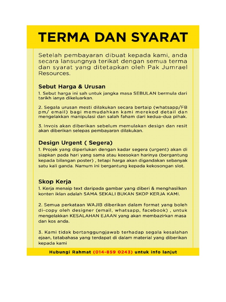 Terma & Syarat Design MPJ PDF | PDF