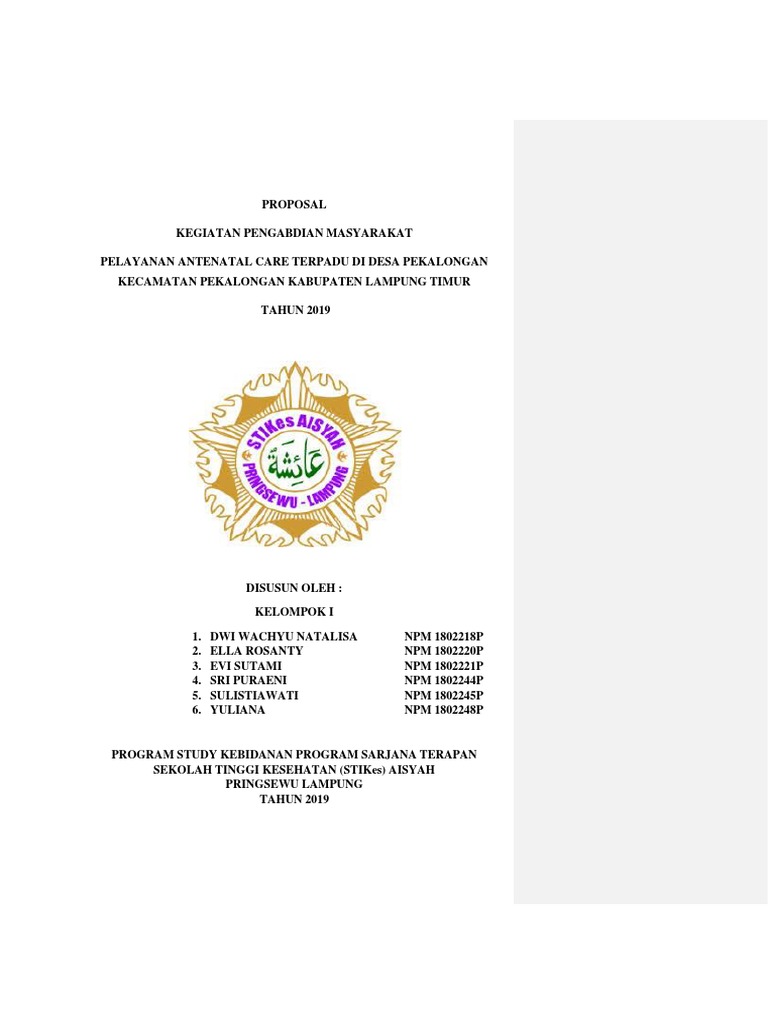 PROPOSAL Pengabmas Kelompok 1 | PDF