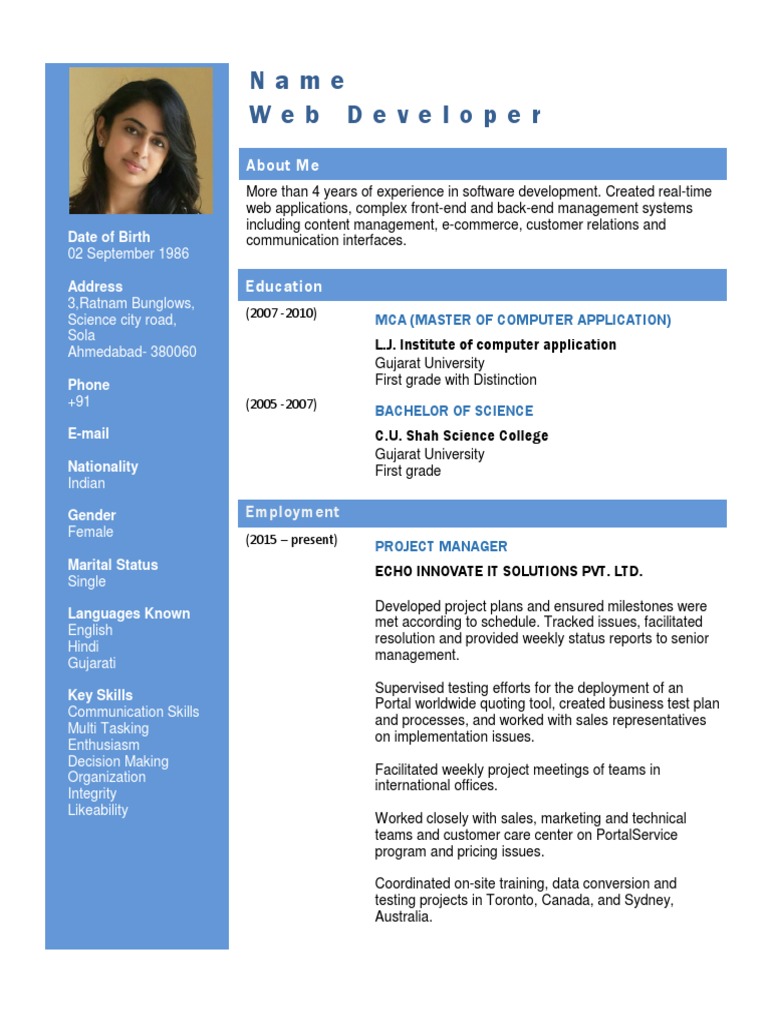 CV Format | PDF | Php | Magento