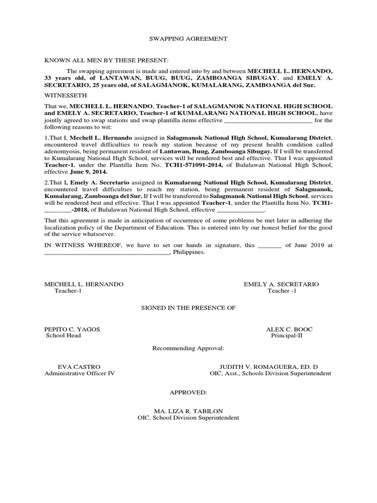 Swapping Agreement | PDF | Government