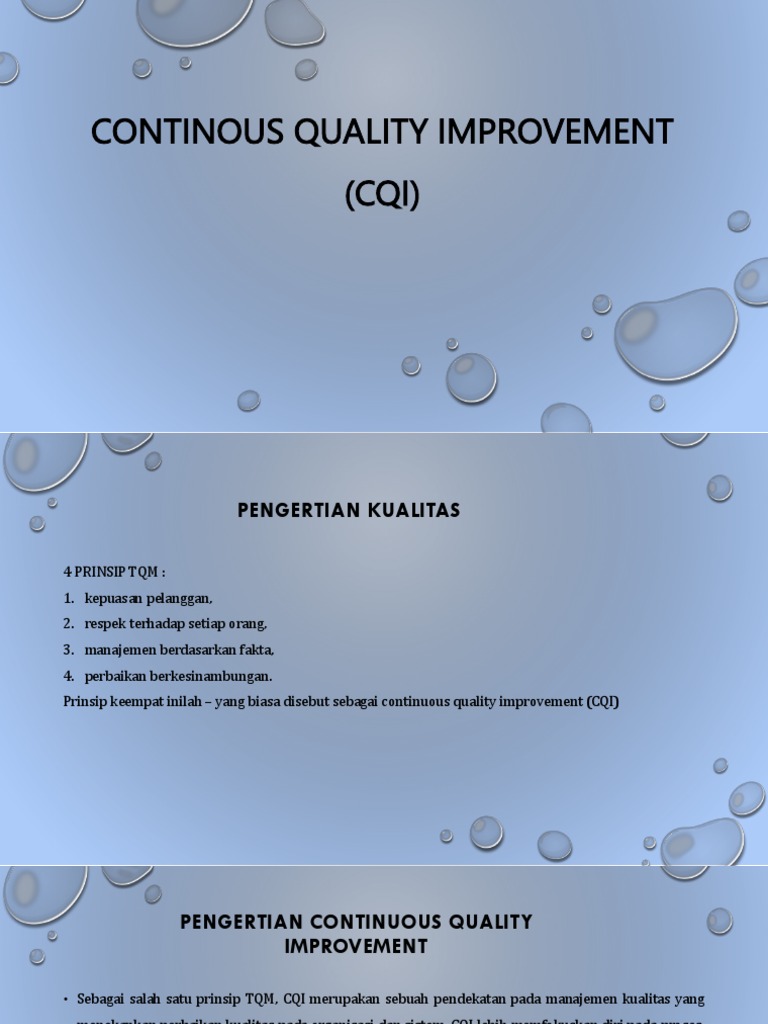 Continous Quality Improvement (CQI) | PDF