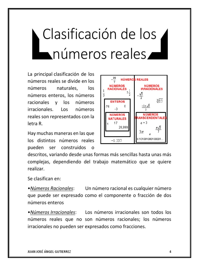 Clasificación de Los Números Reales | PDF | Crecimiento personal y ...