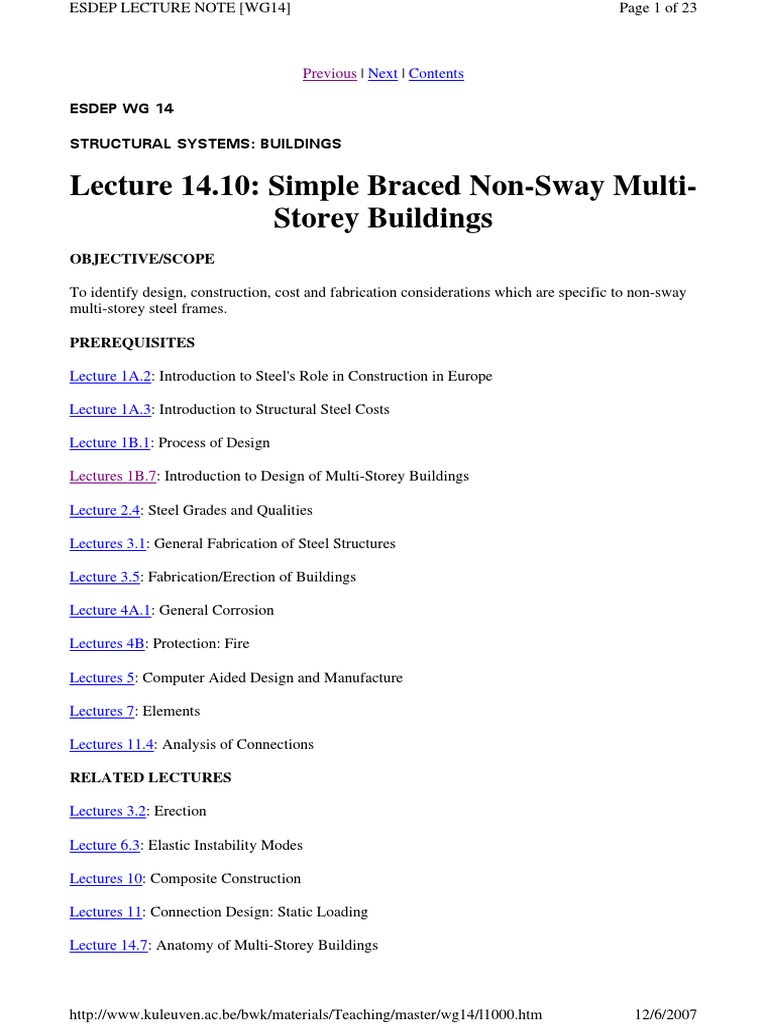 Simple Braced Non-Sway | PDF | Beam (Structure) | Bending