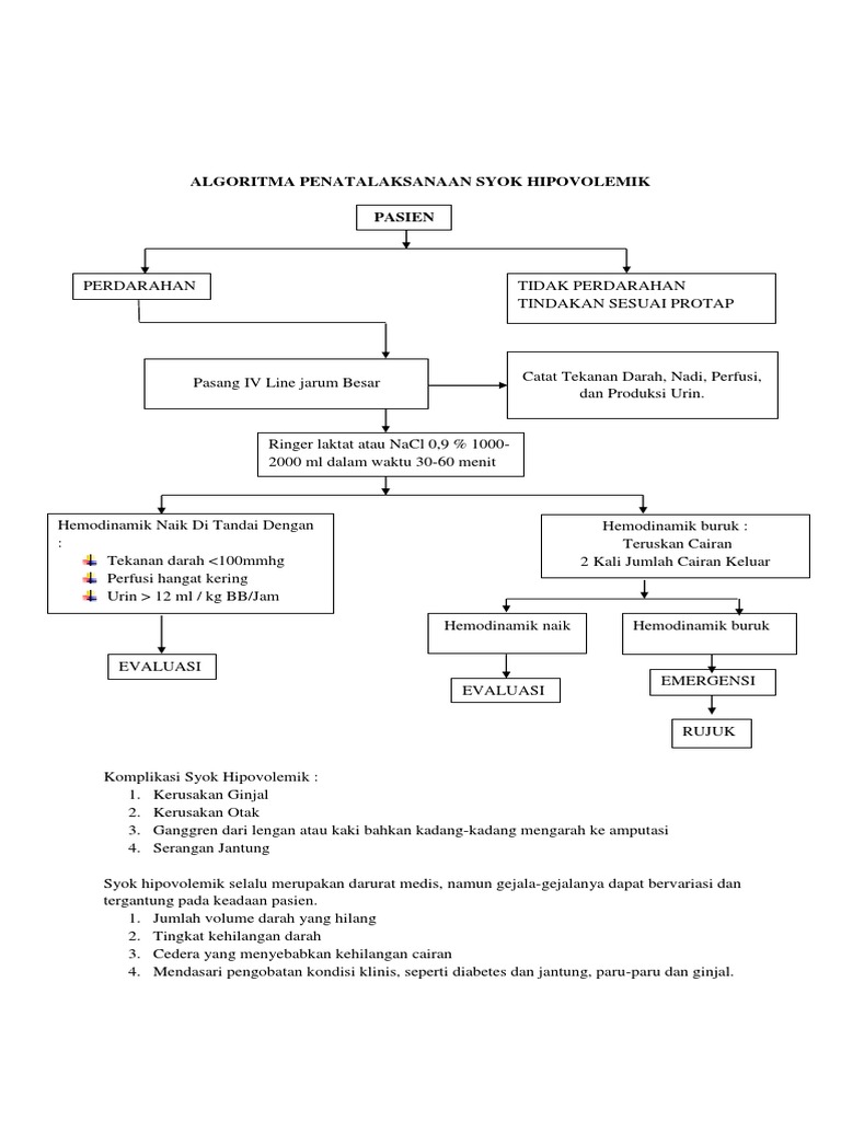 Algoritma Penatalaksanaan Syok Hipovolemik | PDF