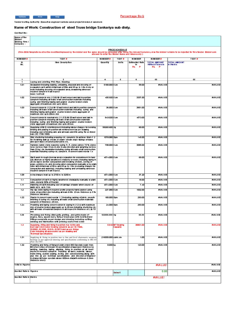 Steel Truss Boq | PDF | Masonry | Concrete