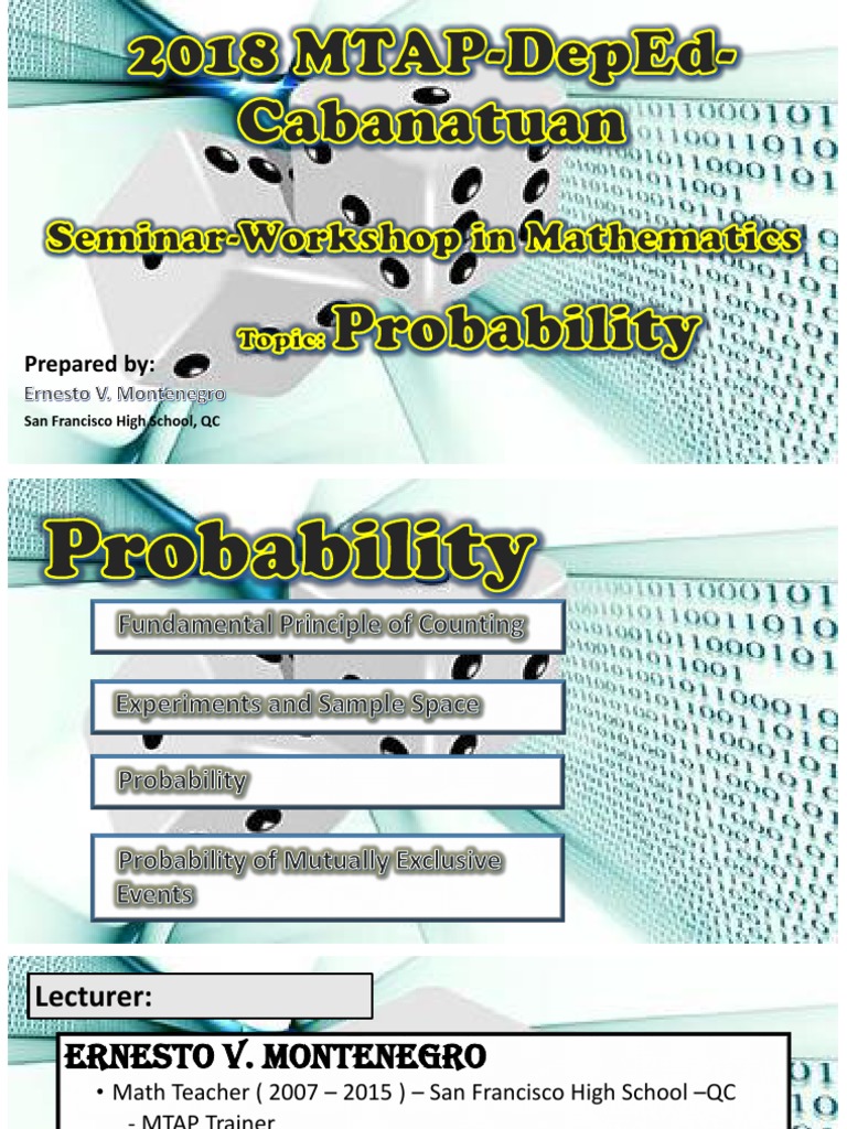 Mtap Lecture (Proba) | PDF | Teaching Mathematics