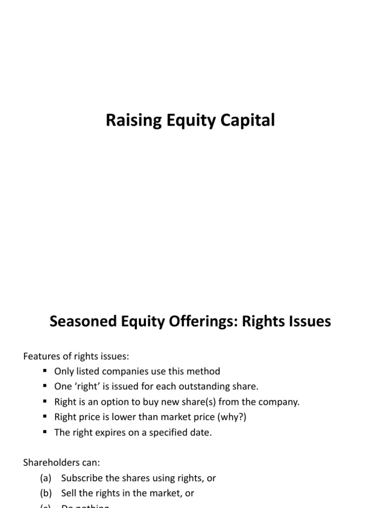 Raising Equity Capital | PDF | Stocks | Financial Economics