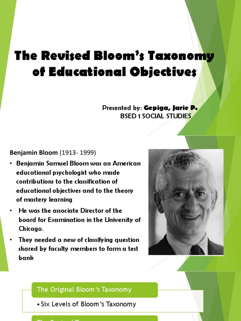 Bloom's Revised Taxonomy of Educational Objectives | PDF | Knowledge ...