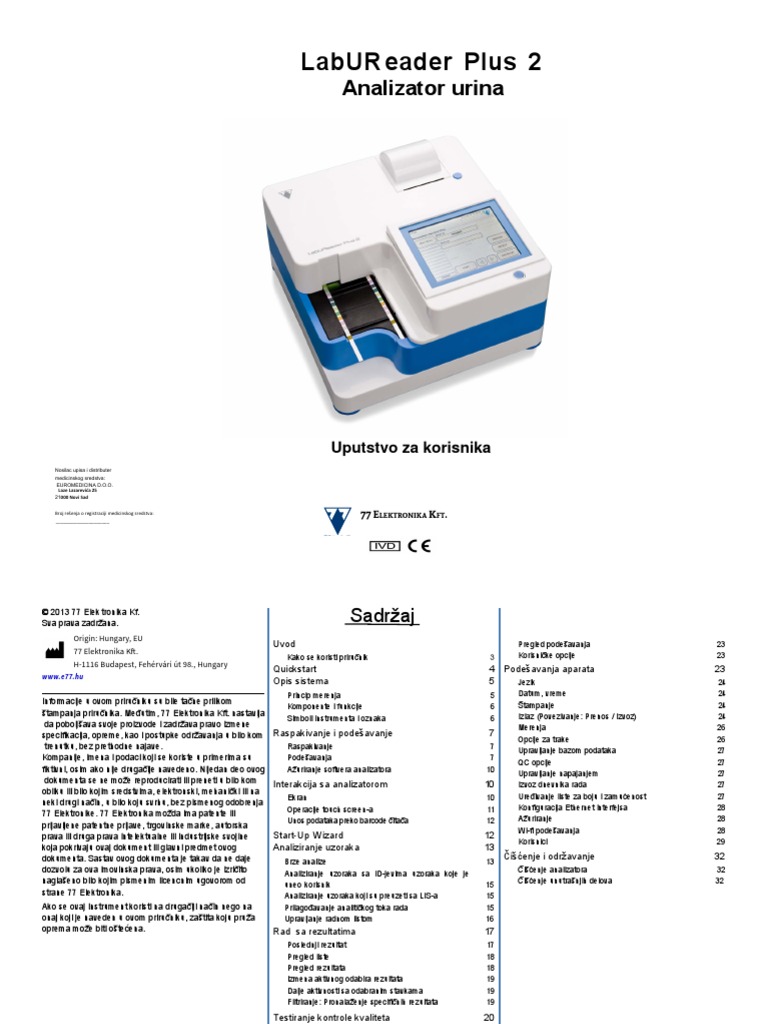 LabUReader Plus 2 Uputstvo SR | PDF