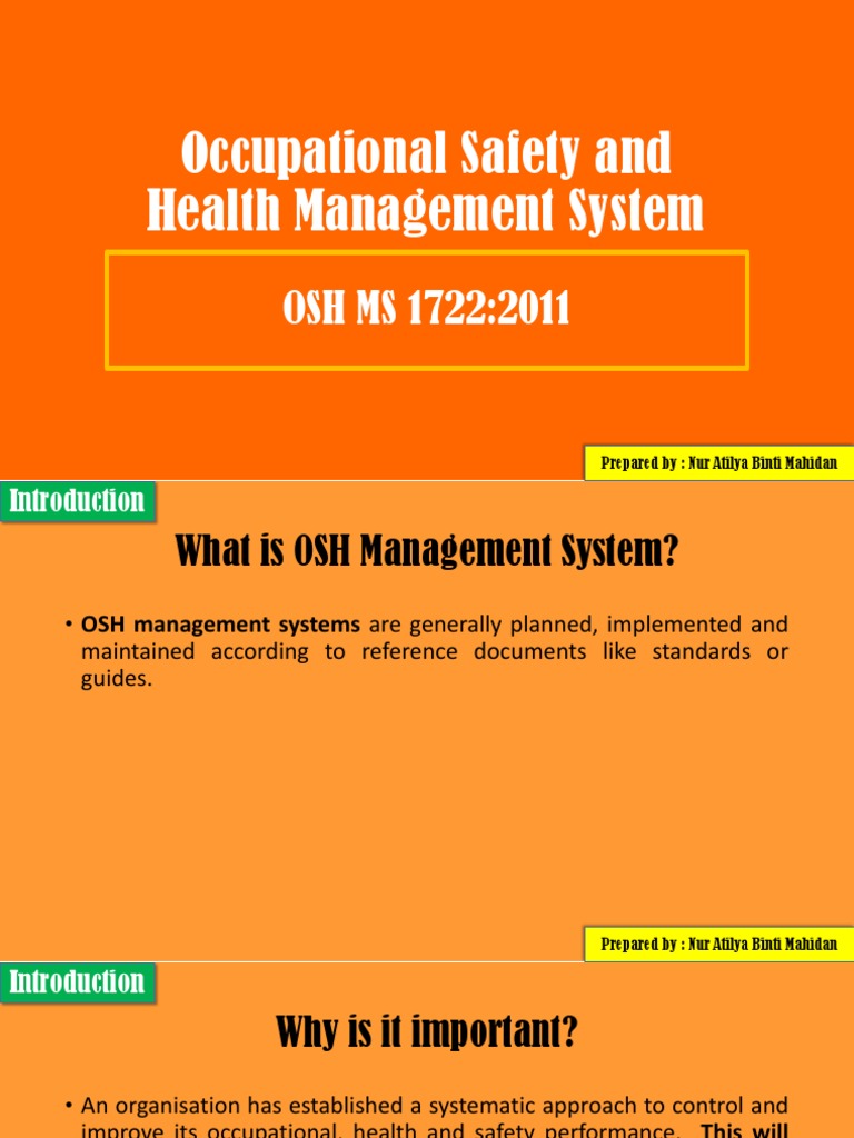Chapter 2 OSH Management System | PDF | Occupational Safety And Health ...