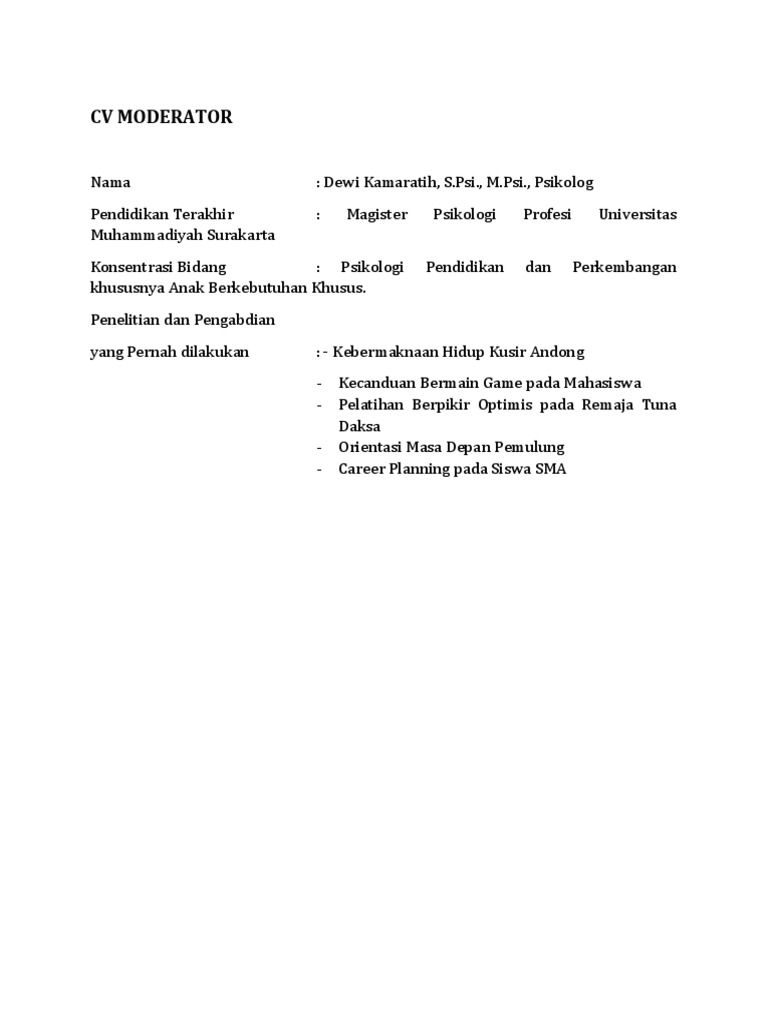 CV Moderator | PDF