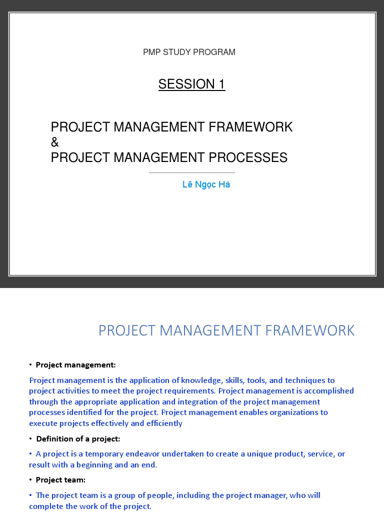 PMP Study Program Project Management Framework | PDF | Project ...