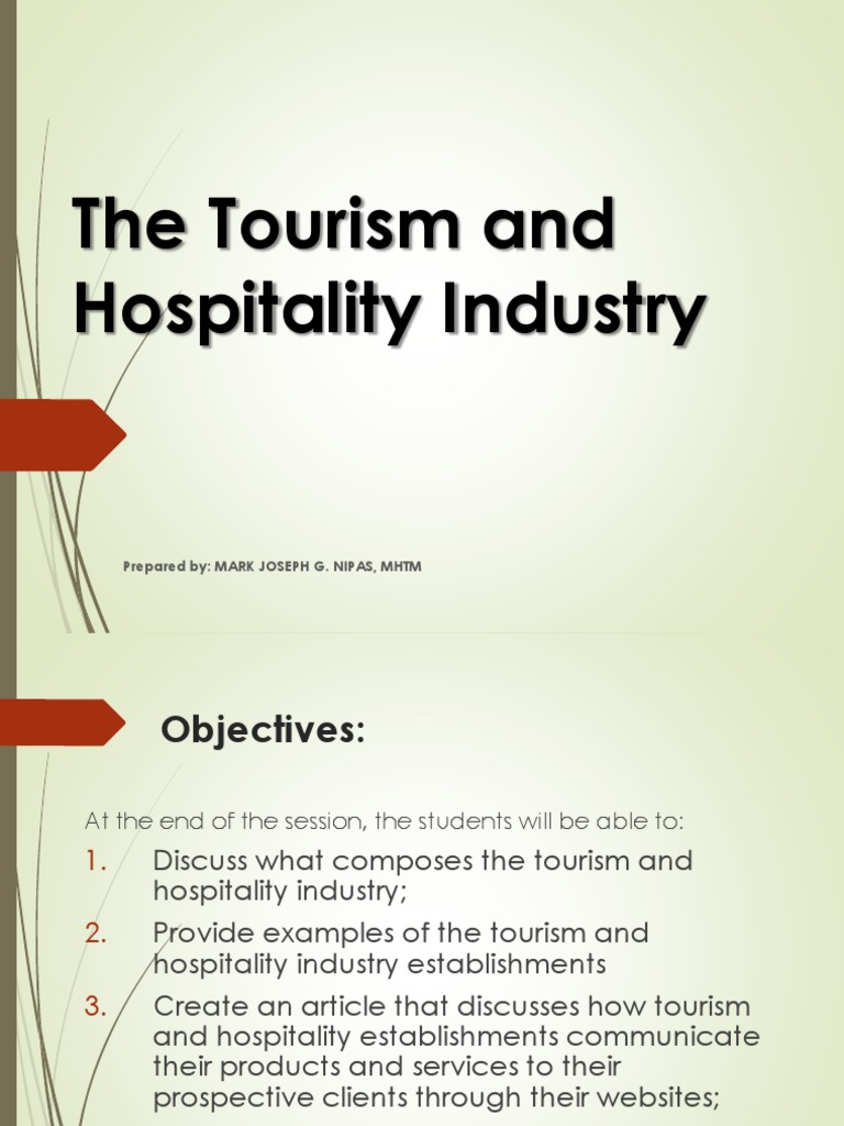 LESSON 1 The Tourism and Hospitality Industry | PDF | Tourism | Resort