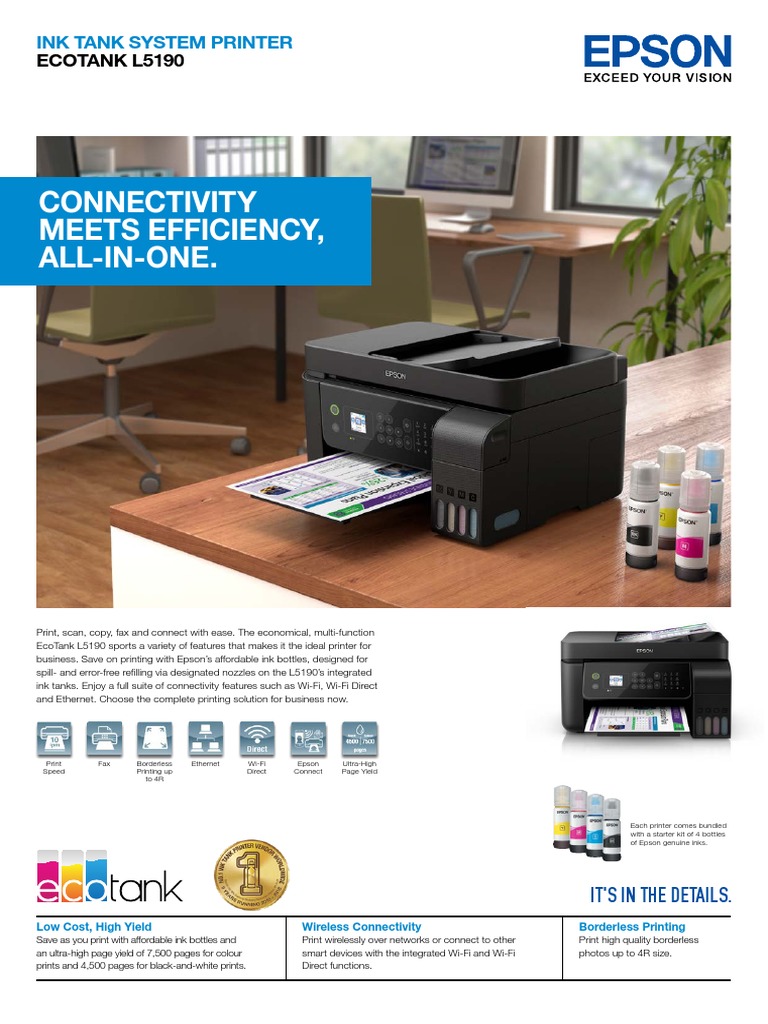 Epson EcoTank L5190 June2019 | PDF | Image Scanner | Printer (Computing)