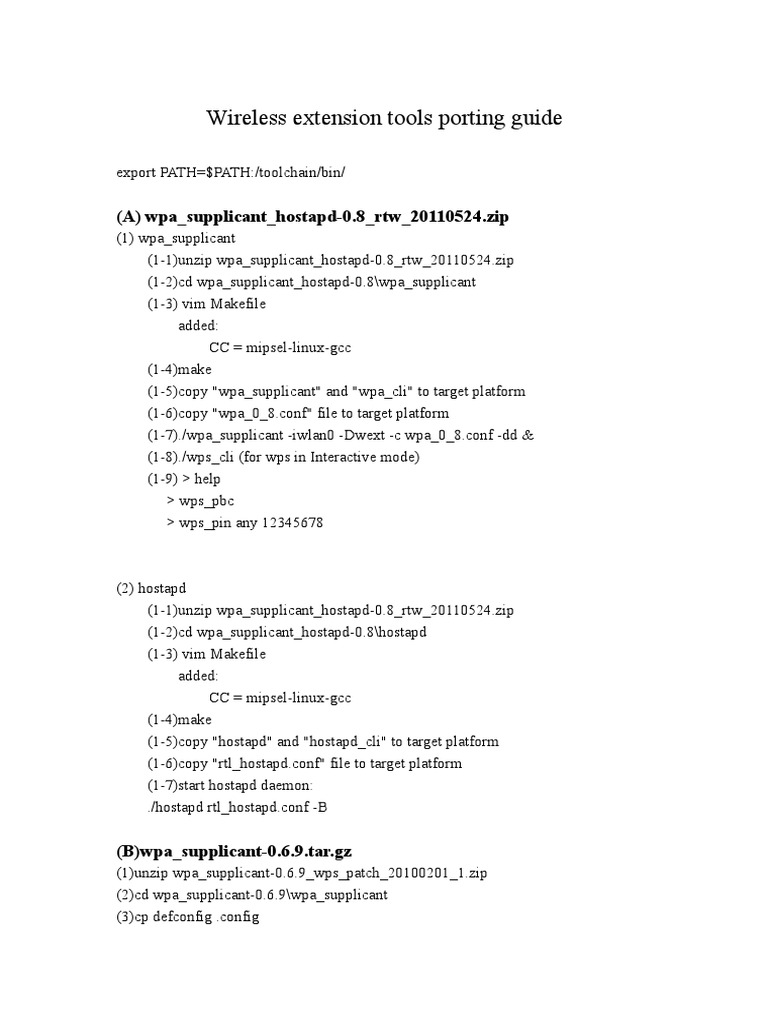 Wireless Tools Porting Guide | PDF