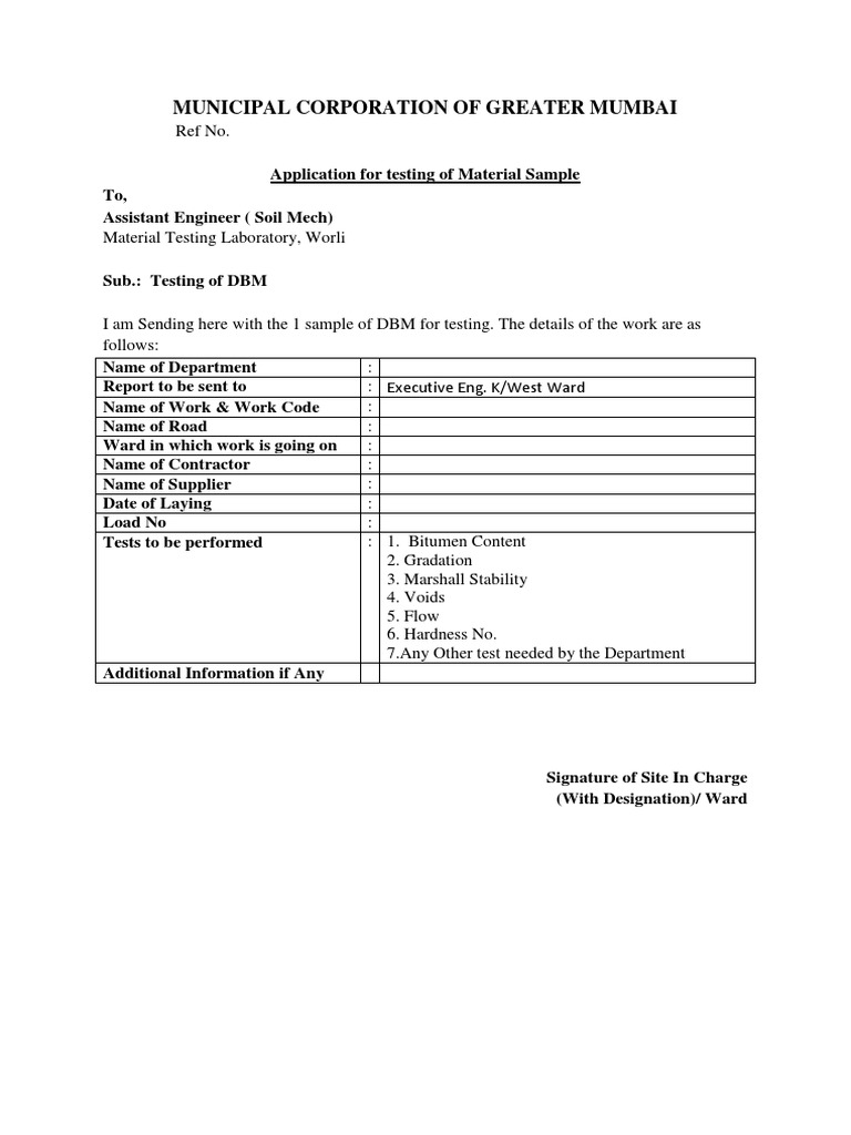 MCGM DBM Testing Format | PDF
