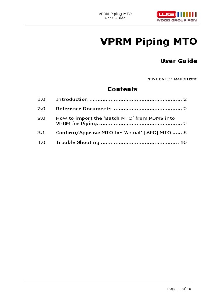 VPRM - User - Guides - 5.1 Piping MTO Transfer From PDMS | PDF | Screenshot | Directory (Computing)