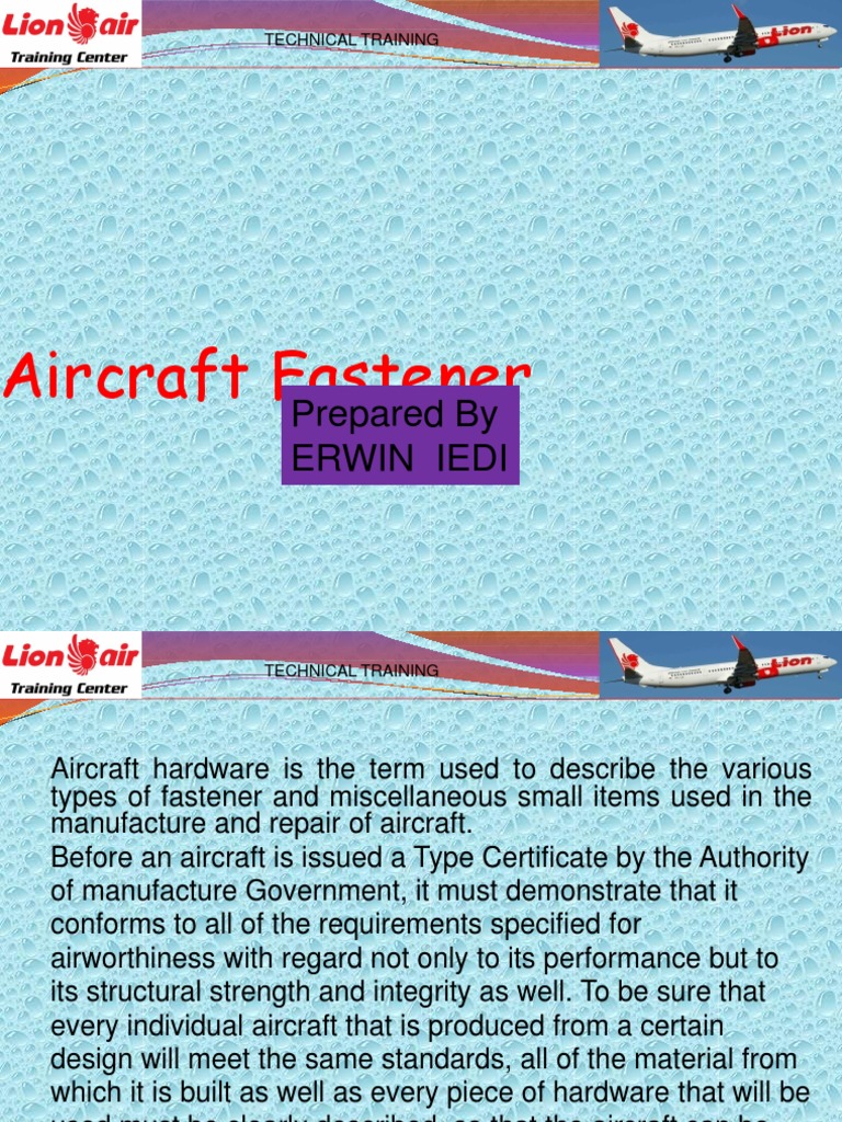 Aircraft Fasteners Overview and Standards | PDF | Nut (Hardware) | Screw