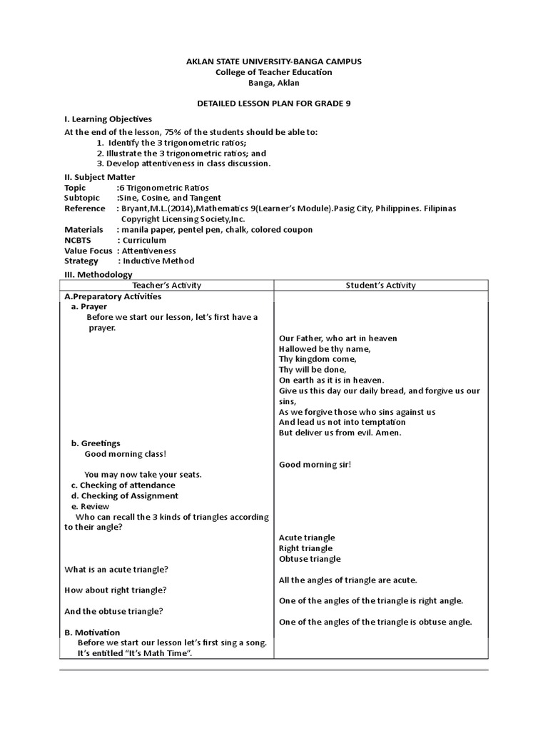 Six Trigonometric Ratios | PDF | Trigonometric Functions | Sine