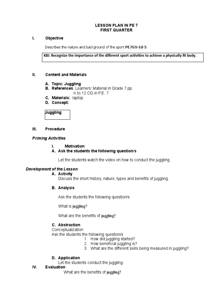 Describes The Nature and Background of The Sport PE7GS-Id-5: Priming ...