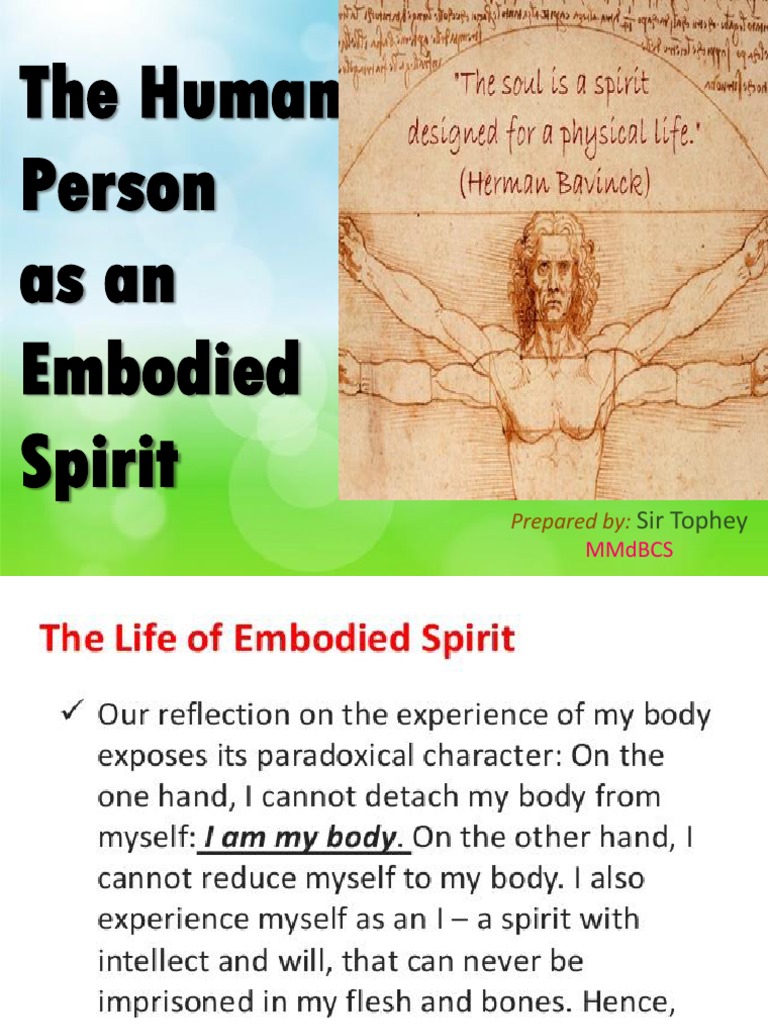 The Human Person As An Embodied Spirit PHILOSOPHY GR.12 | PDF | Soul ...
