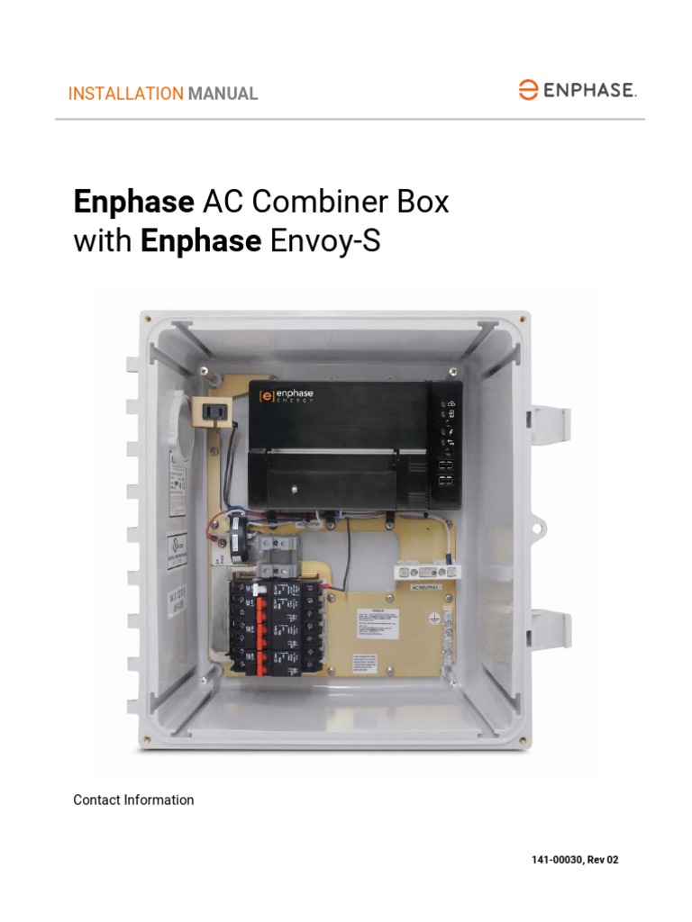 Enphase AC Combiner Box: With Enphase Envoy-S | PDF | Alternating ...