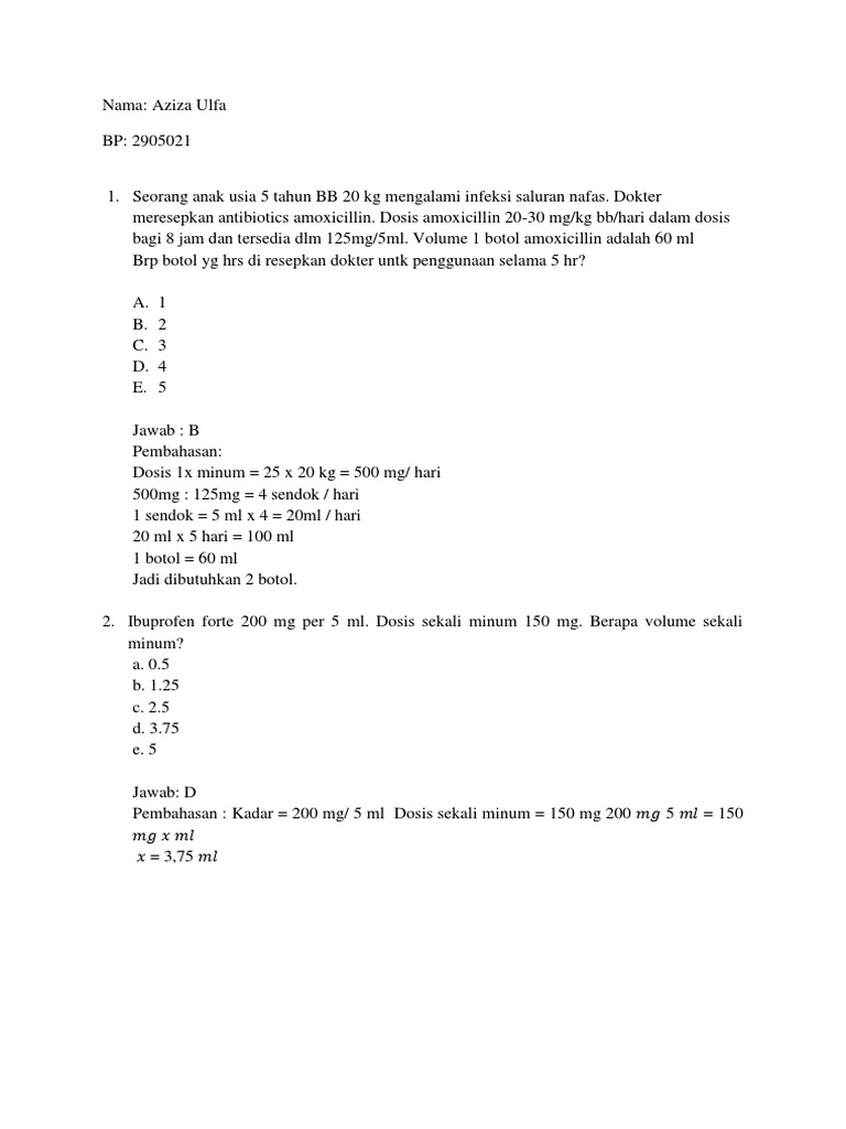 Soal Dispensing Dan Compounding | PDF